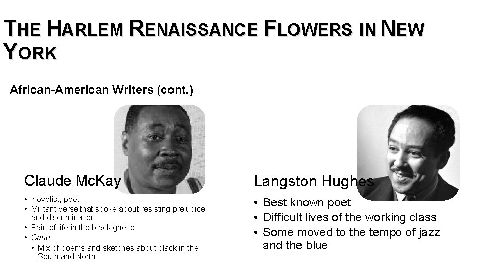 P 452 459 THE HARLEM RENAISSANCE Objectives Identify