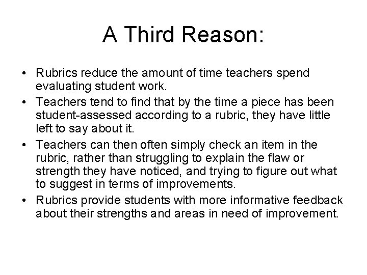 Make Room for Rubrics Creating and Using Rubrics