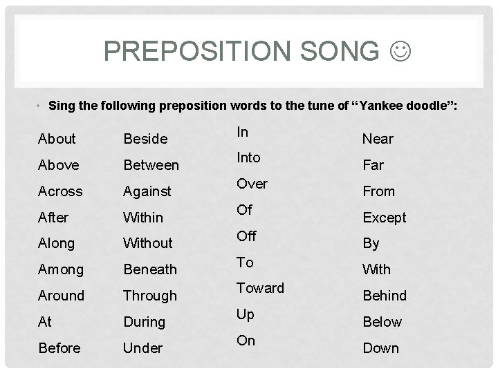 PREPOSITIONS AND PREPOSITIONAL PHRASES BY KAYLEE MILLS WHAT