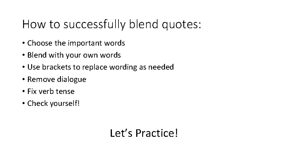 Steps to Essay Success Quote Blending How to