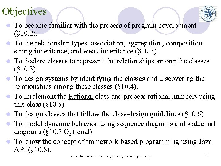 Chapter 10 Objectoriented Modeling Liang Introduction To Java