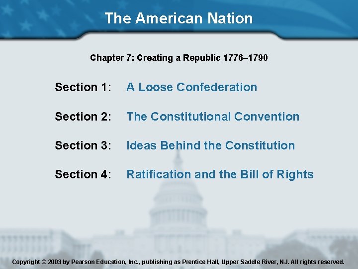 The American Nation Chapter 7 Creating a Republic