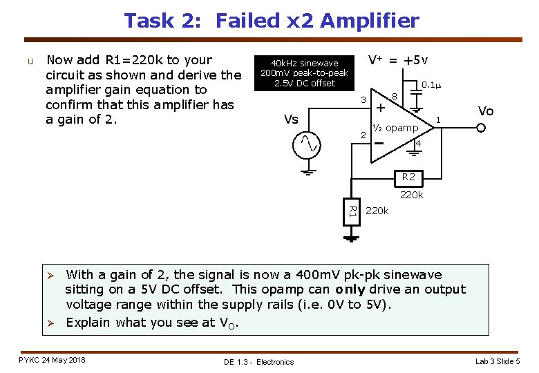 Design Engineering 1 3 Electronics Laboratory Experiment 3