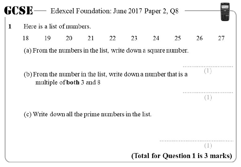 Square Numbers Foundation GCSE Questions These questions are