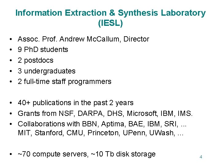 Research Overview for Harvard Medical Library Andrew Mc