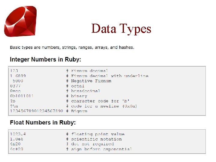 Ruby An Introduction Created by Yukihiro Matsumoto in
