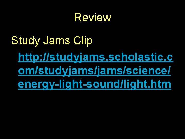 Light Before we begin Our class time in