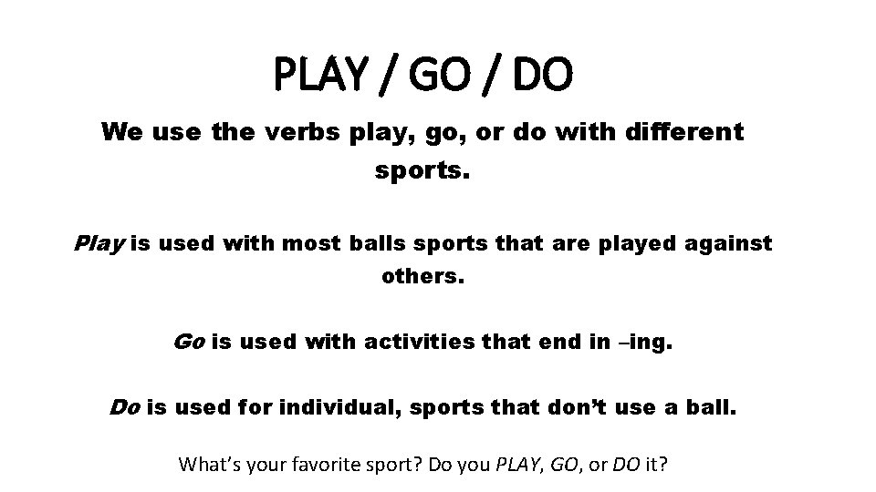 English Conversation Intermediate 1 Sports Distributed by eslgypsy