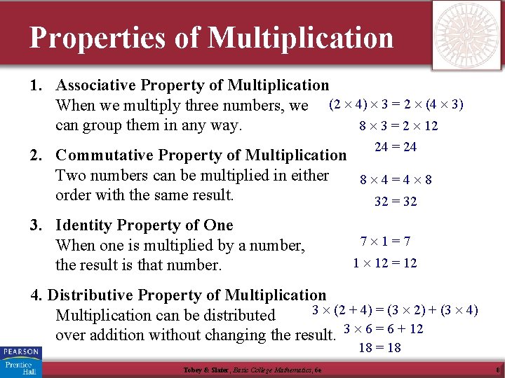 1 4 Multiplying Whole Numbers 2010 Pearson Prentice