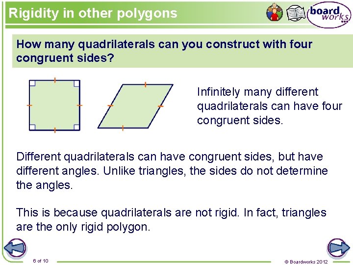 Congruence in Triangles 1 of 10 Boardworks 2012