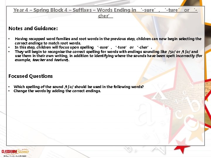 Year 4 Spring Block 4 Suffixes Words Ending