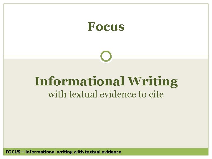 Grade 6 Copyright by Write Score LLC Focus