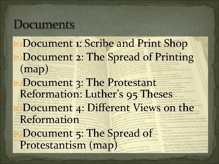 The DBQ Project What was the most important