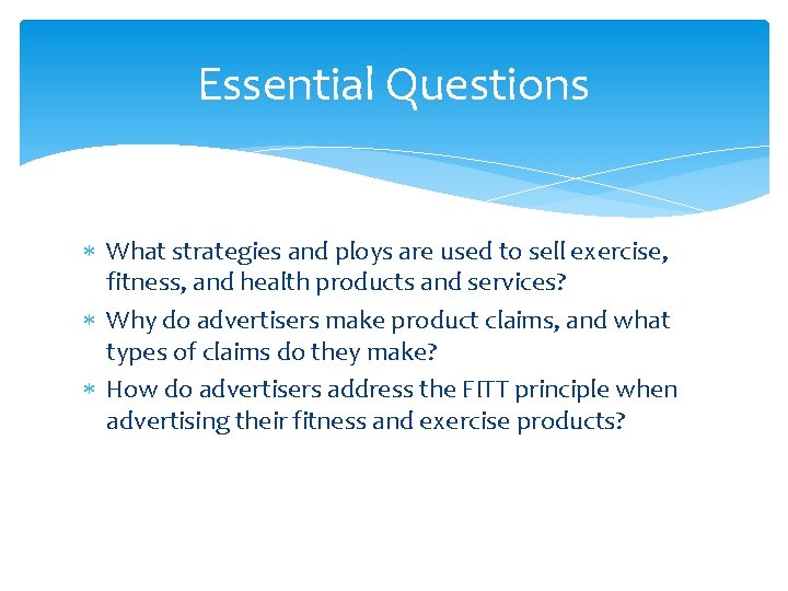 Health and Fitness Advertising Module B Lesson 4