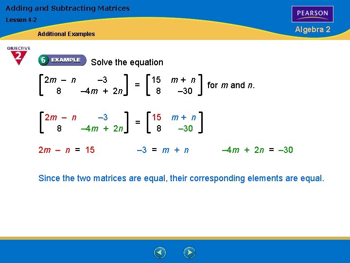 Adding and Subtracting Matrices Algebra 2 4 2