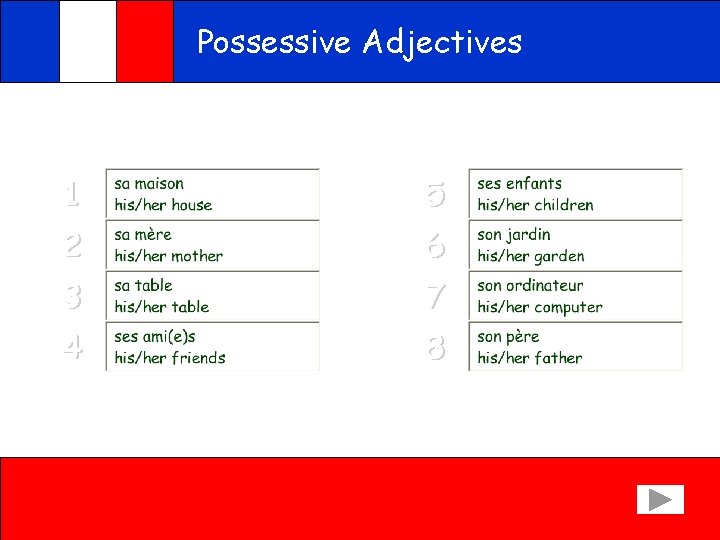 Possessive Adjectives Objectives To explain what possessive adjectives