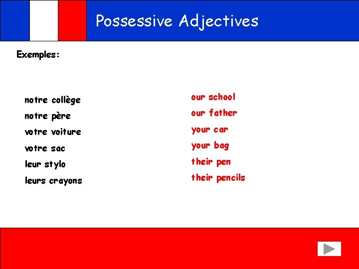 Possessive Adjectives Objectives To explain what possessive adjectives