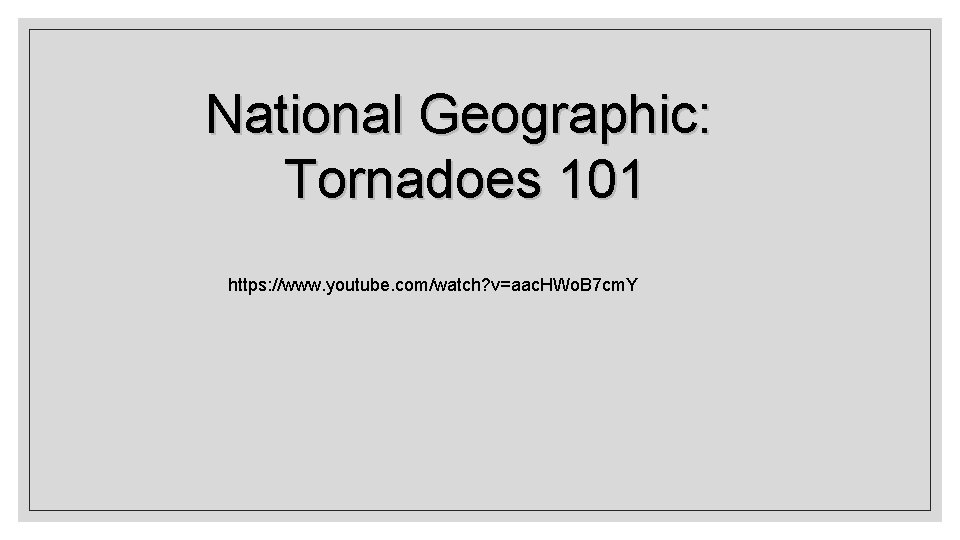 NATURAL DISASTERS Bell Ringer What is an example
