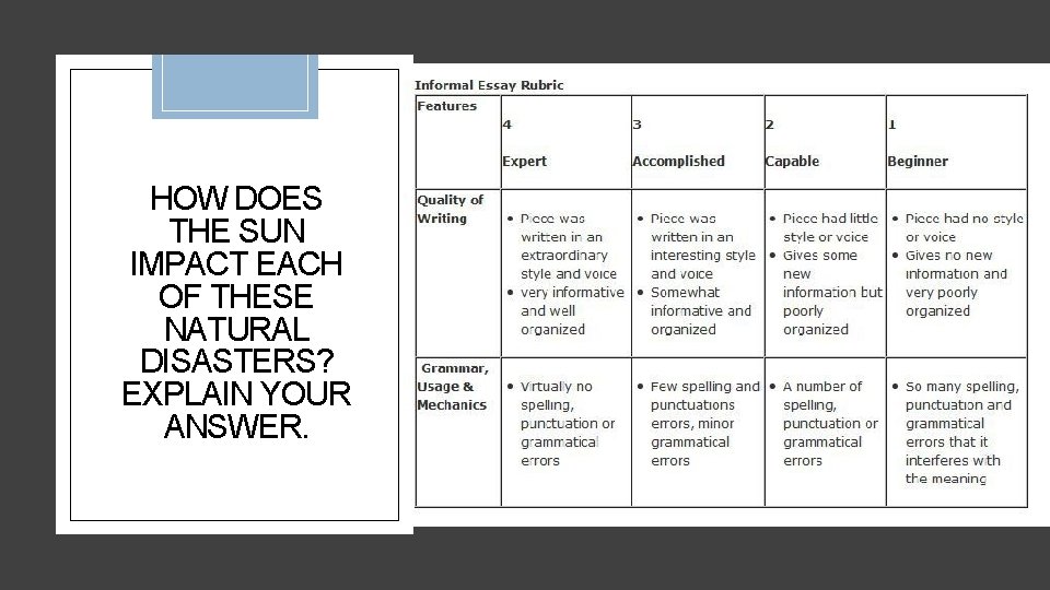 NATURAL DISASTERS Bell Ringer What is an example