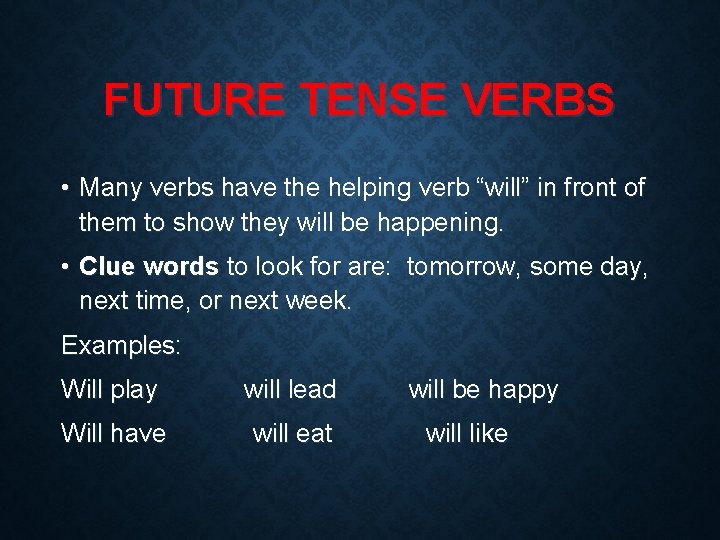 CHANGING VERBS FROM PRESENT TO PAST TENSE Workshop