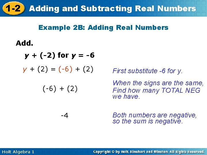 1 2 Adding and Subtracting Real Numbers Objectives