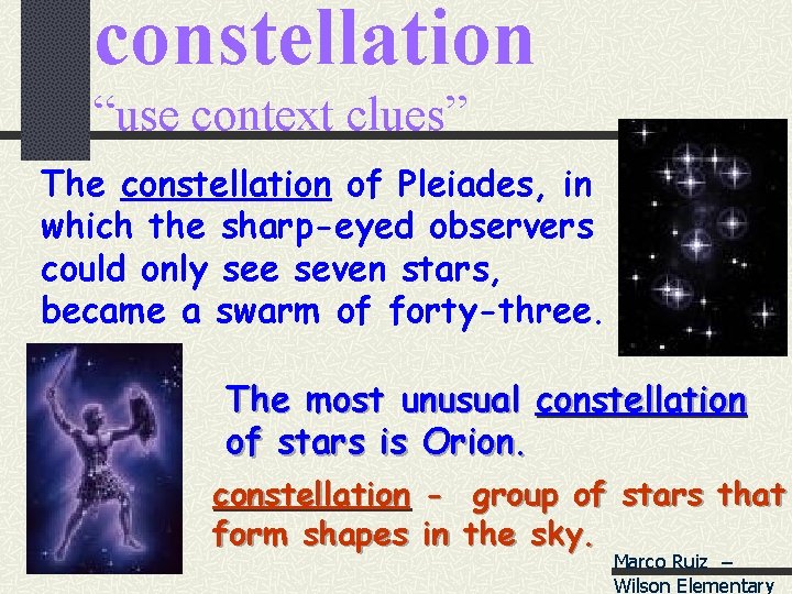 Galileo Story Vocabulary apparatus extraordinary constellation ...