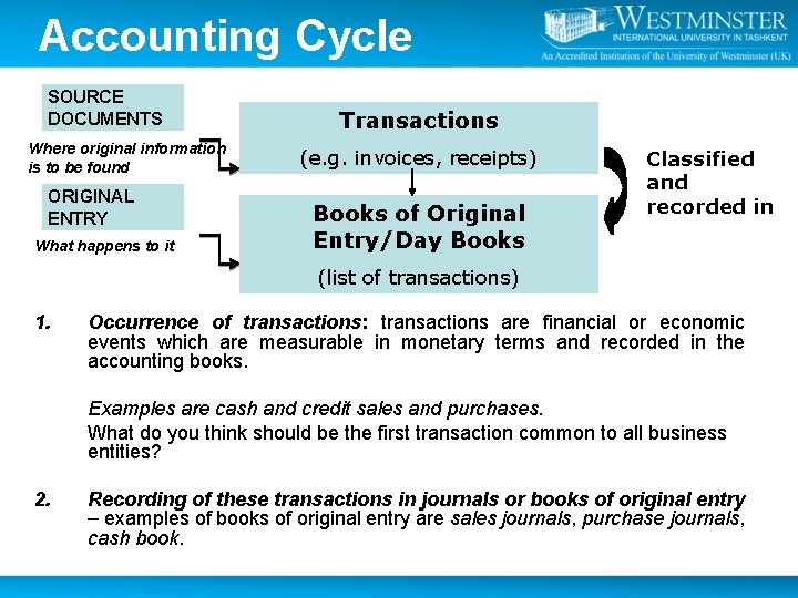 Lecture 3 Accounting Cycle categories of accounts doubleentry