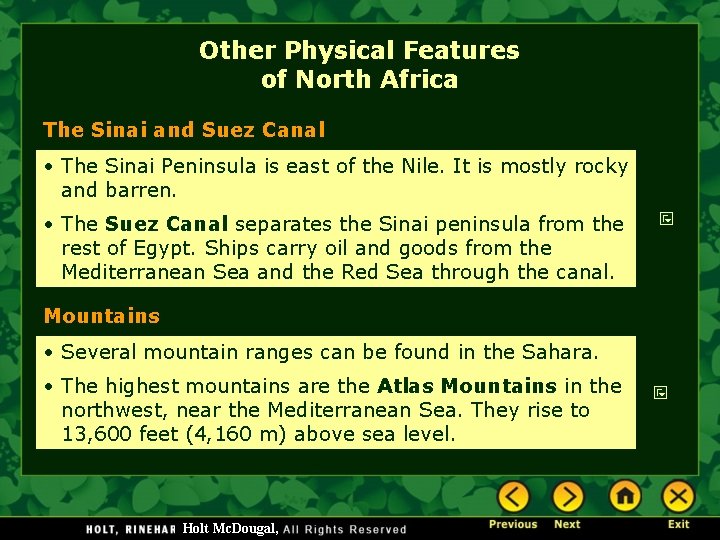 Physical Geography The Big Idea North Africa is