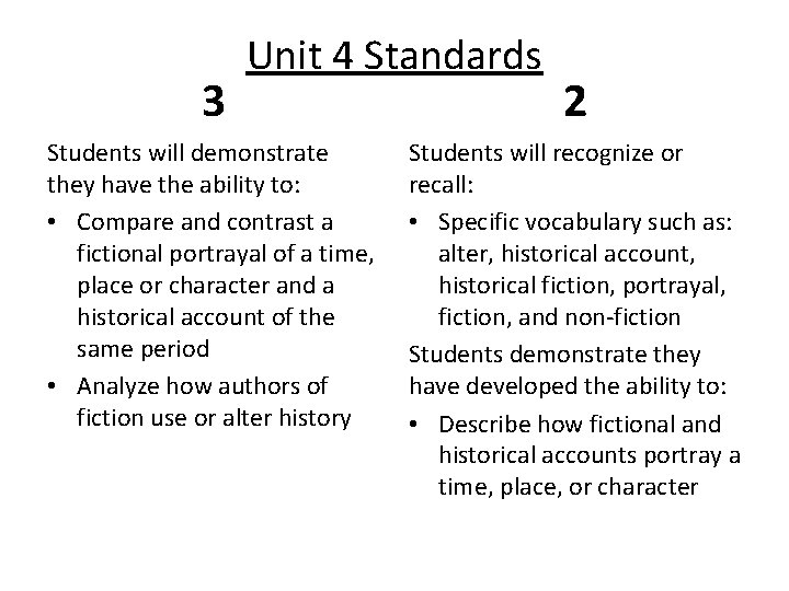 Welcome Back th 7 Grade Learning Goals Unit