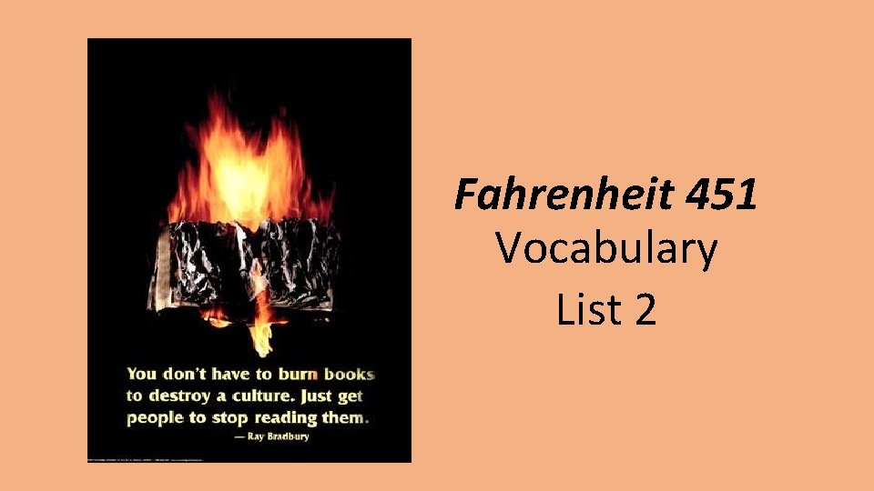 Fahrenheit 451 Vocabulary List 1 Stolid having or