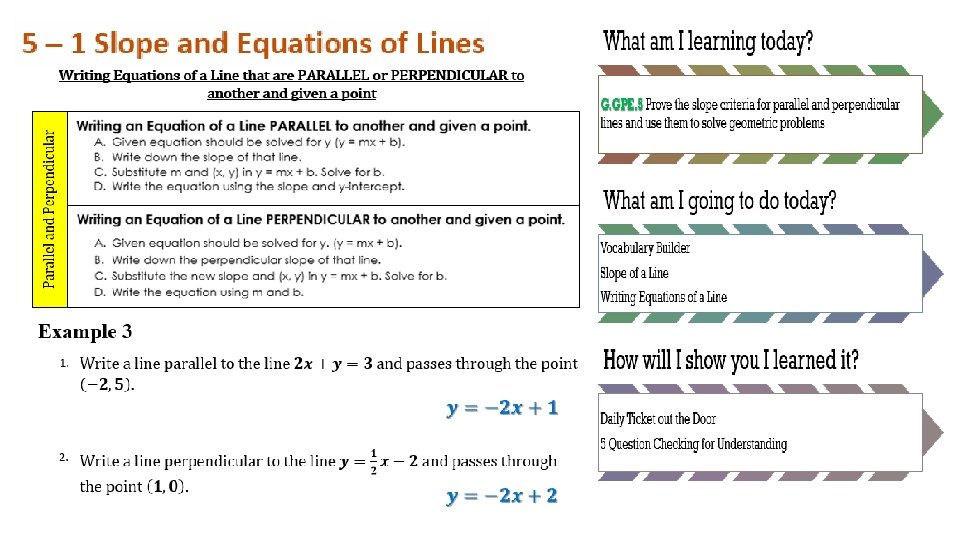 Unit 5 Geometric and Algebraic Connections Vocabulary Builder