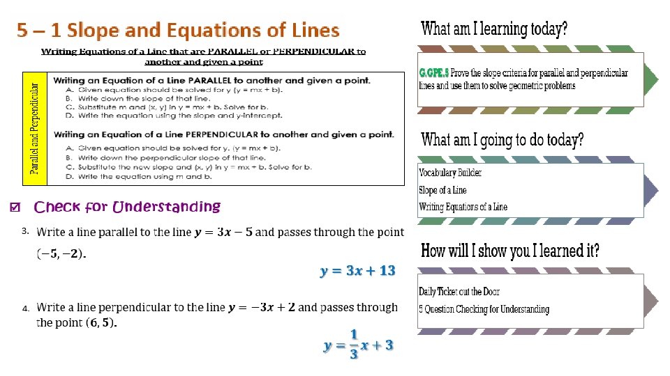Unit 5 Geometric and Algebraic Connections Vocabulary Builder