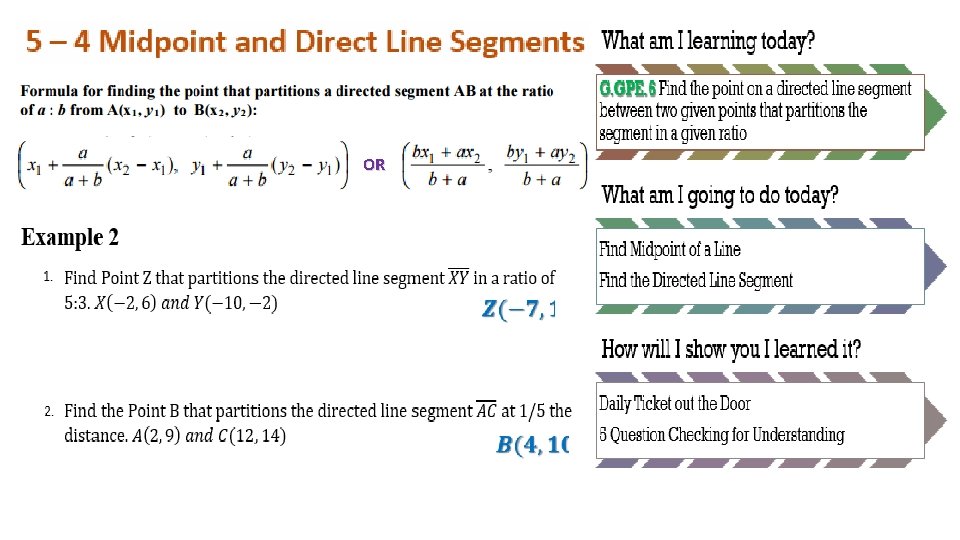 Unit 5 Geometric and Algebraic Connections Vocabulary Builder