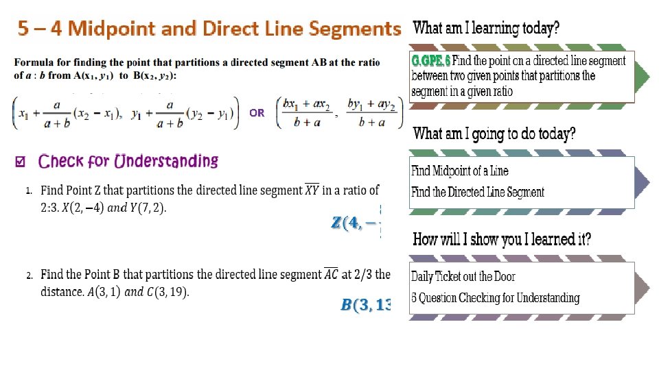 Unit 5 Geometric and Algebraic Connections Vocabulary Builder