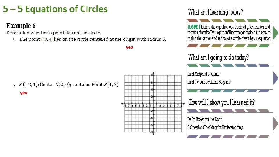 Unit 5 Geometric and Algebraic Connections Vocabulary Builder