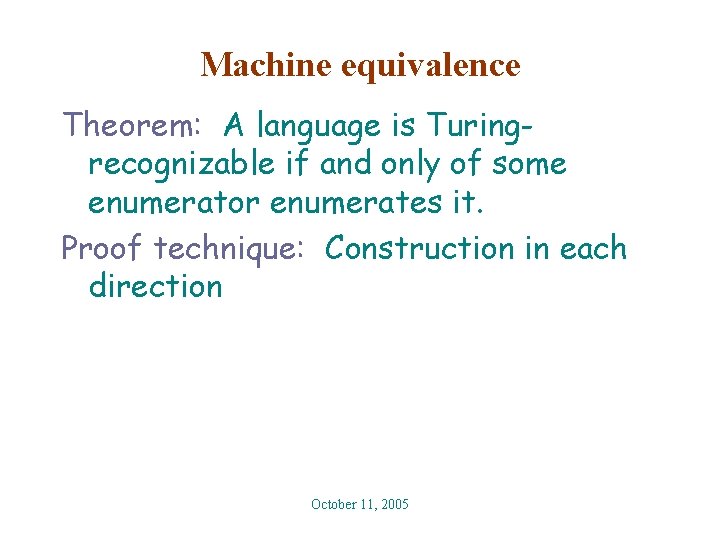 CSCI 2670 Introduction to Theory of Computing October