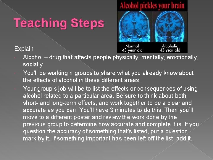 Alcohol Get the Facts Lesson 2 7 Objectives