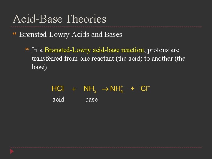 Acids and Bases AcidBase Theories AcidBase Theories Objectives