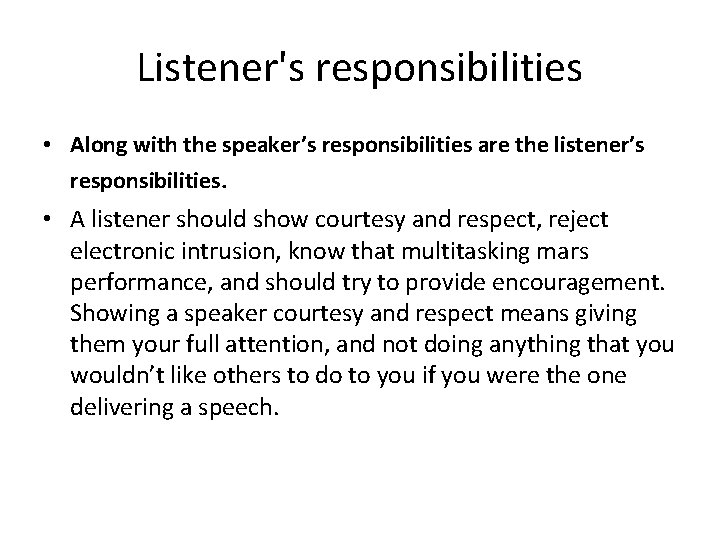 Public communication Responsibility of a public speaker audience