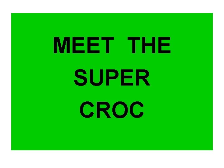 SUPER CROC and A VERY OLD FISH VOCABULARY