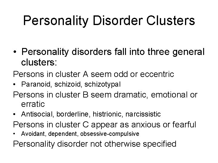 Personality Disorders Jacob Alexander BV PRCC Personality Disorders