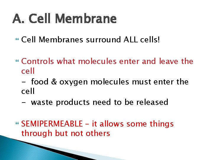 Movement Across the Cell Membrane Cell Biology standard