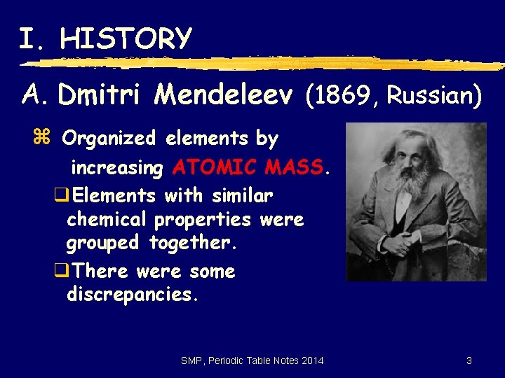 The Periodic Table Topic 5 Homework 1 Read