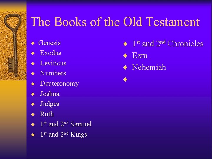 The Books of the Bible Choose Old or