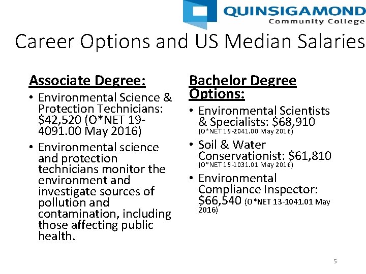 Liberal Arts Environmental Sciences Career Pathway This map