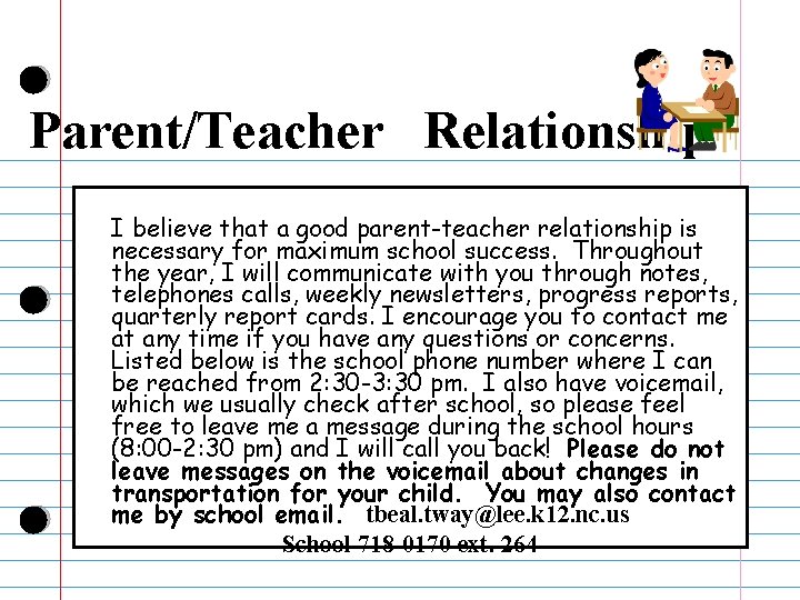 Parent Information Mrs Beal and Mrs Baker Kindergarten