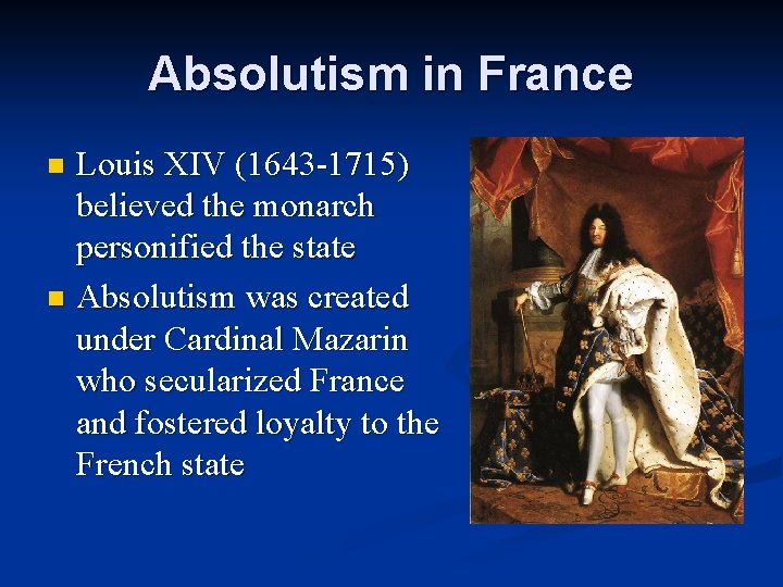 The Age of Absolutism in Europe 1600 1715