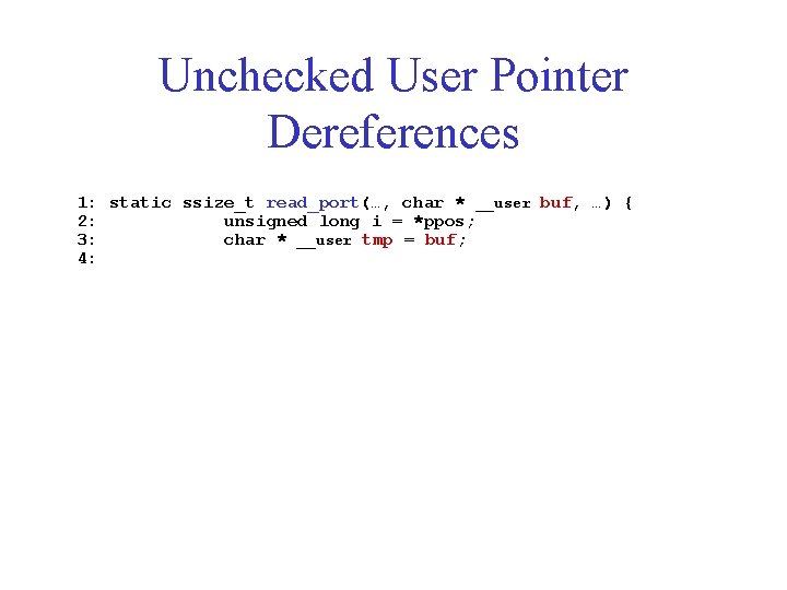 Verifying the Safety of User Pointer Dereferences Suhabe