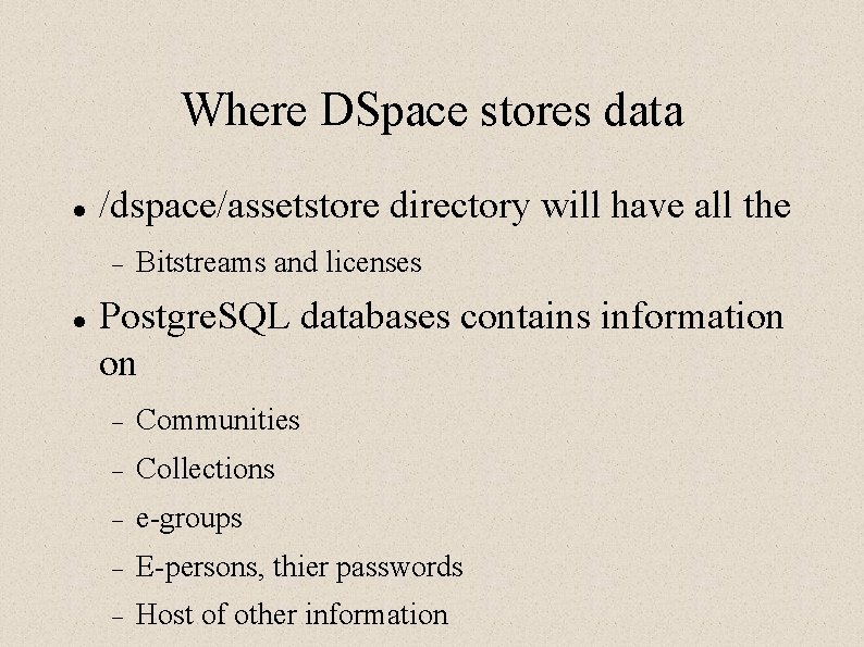 DSpace Backup and Restore Mukesh A Pund Principal