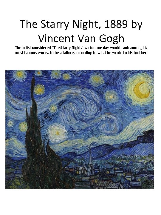 Art History Artist Vincent Van Gogh Born March
